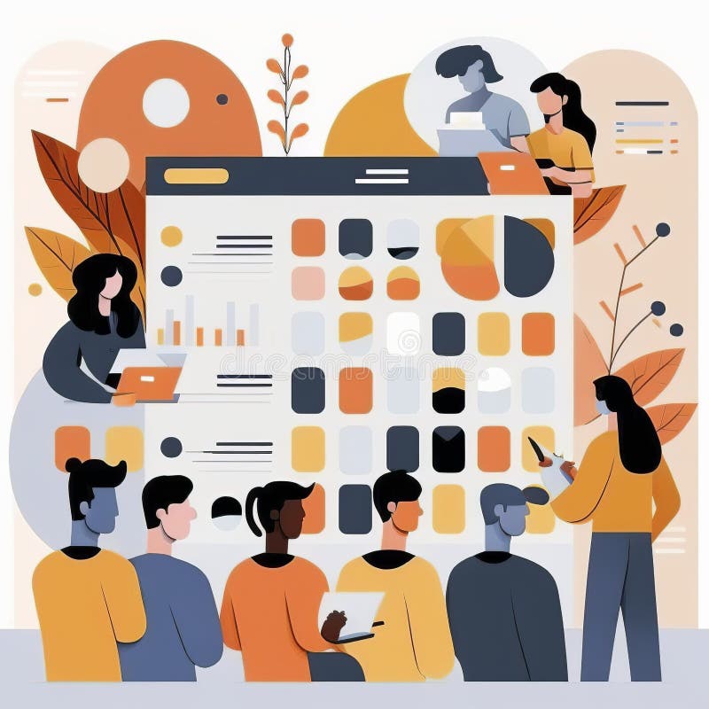 UX Research Team Analyzing User Data, Flat Illustration Stock ...