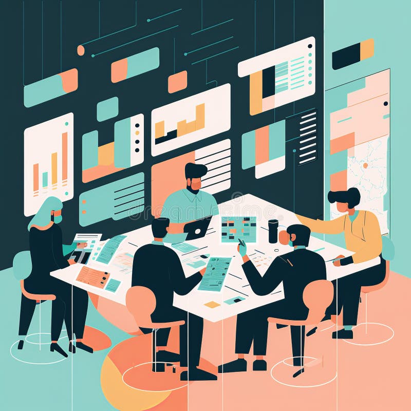 UX Research Team Analyzing User Data, Flat Illustration Stock ...