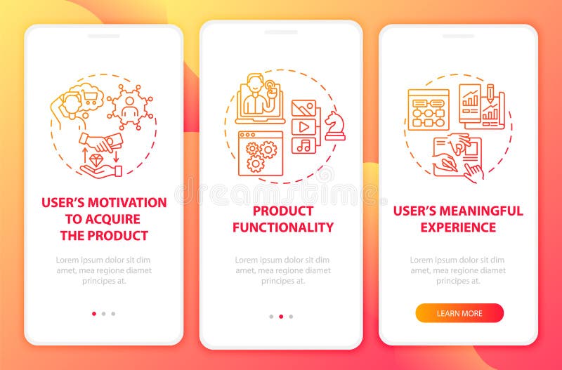 UX Tips Onboarding Mobile App Page Screen Stock Vector - Illustration ...
