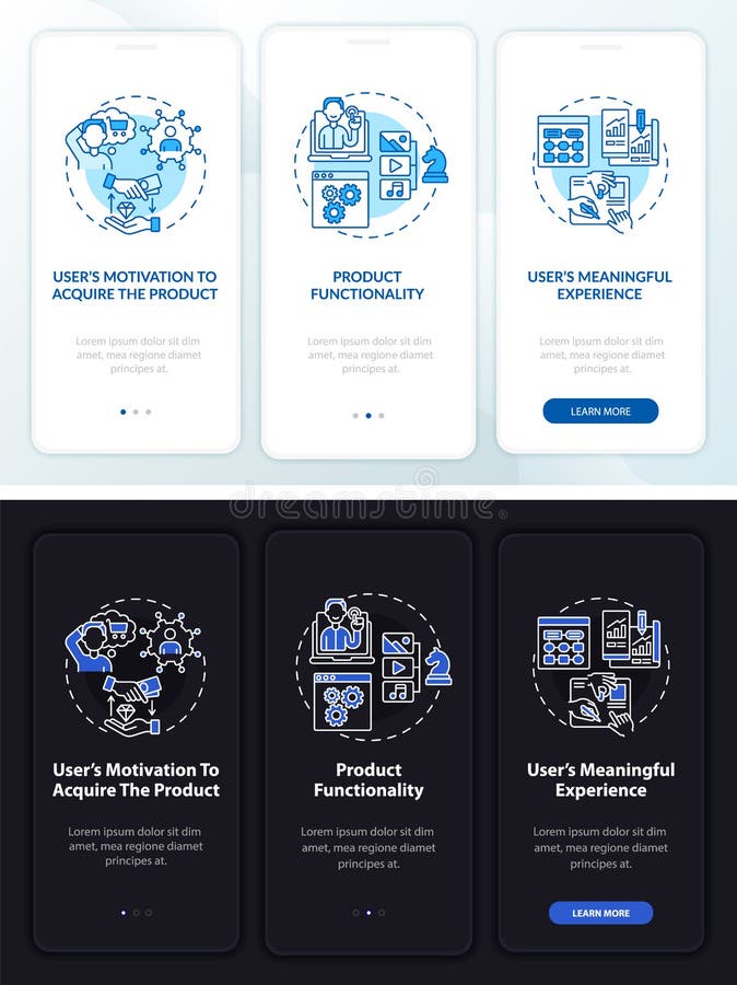 UX Tips Onboarding Mobile App Page Screen Stock Vector - Illustration ...