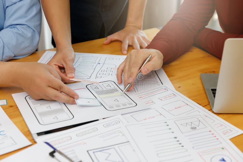 UX UI Concept, Graphic Designers Work Together with UX UI Designer ...