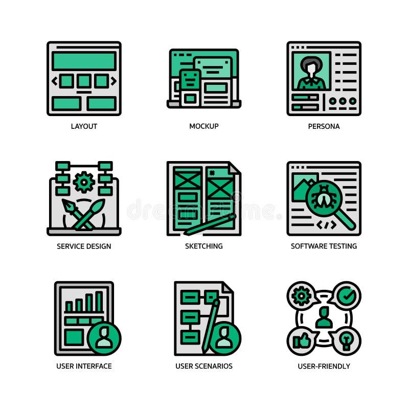 UX/UI Design icons stock vector. Illustration of website - 230642672