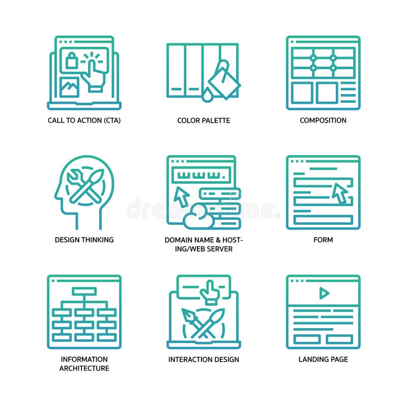 UX/UI Design icons stock vector. Illustration of hosting - 230642700