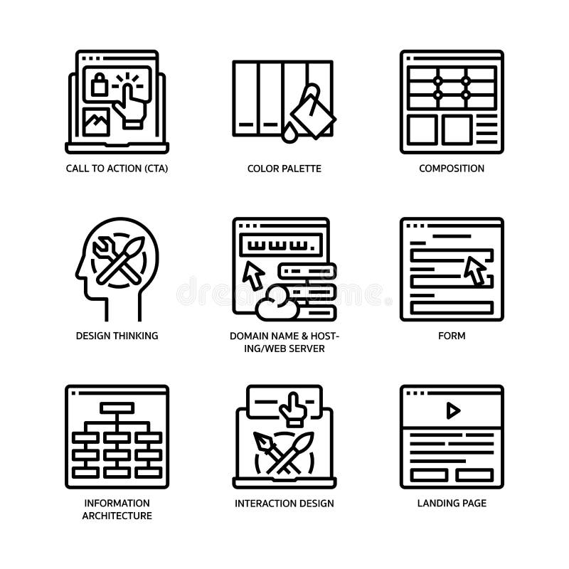 UX/UI Design icons stock vector. Illustration of sketching - 230642691