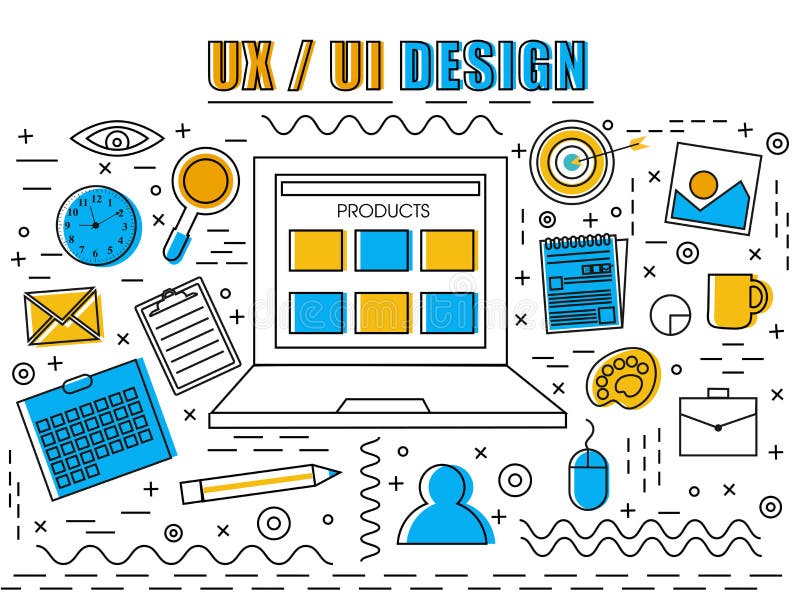 UX and UI Design Infographic Elements for Business. Stock Illustration ...