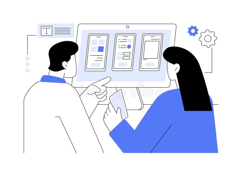 UX UI Design Isolated Cartoon Vector Illustrations. Stock Illustration ...