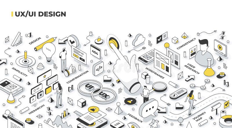 User Experience Doodle Concept Stock Vector - Illustration of process ...