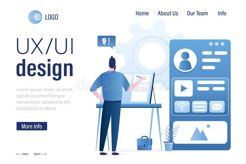 Ux Design Landing Page Template Designer Creates Structure Of
