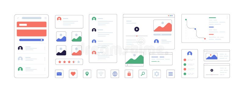 UX and UI design set stock vector. Illustration of mobile - 268779179