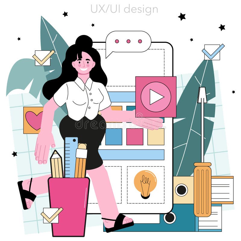 UX and UI Designer. App or Website Interface Development Stock Vector - Illustration of ...