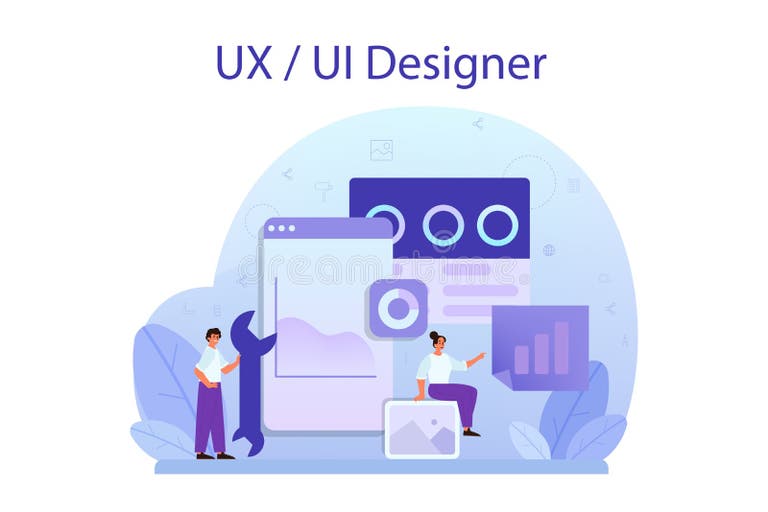 UX UI Designer Concept. App Interface Improvement for User Stock Vector ...