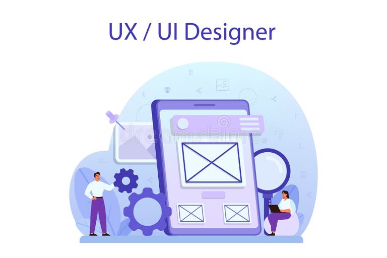 UX UI Designer Concept. App Interface Improvement for User Stock Vector ...