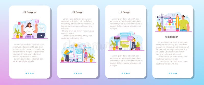 UX and UI Designer Mobile Application Banner Set. App Interface ...