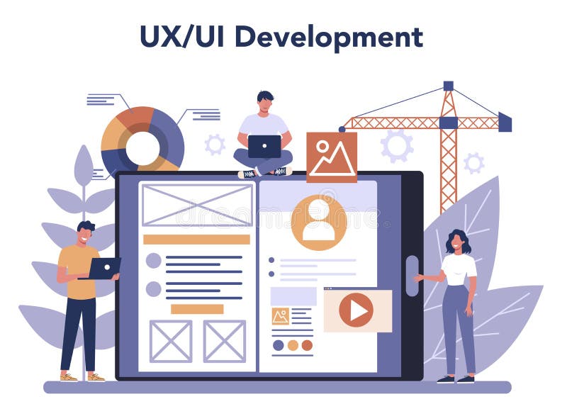 UX UI Designer Online Service or Platform. App Interface Stock Vector ...