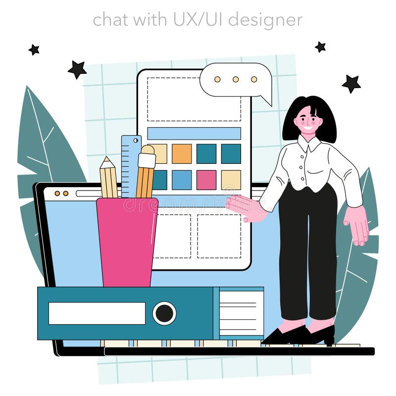 UX and UI Designer Online Service or Platform. App or Website Stock ...