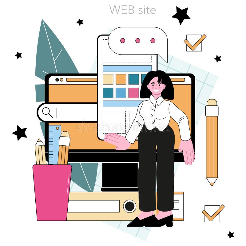 UX and UI Designer Online Service or Platform. App or Website Stock ...