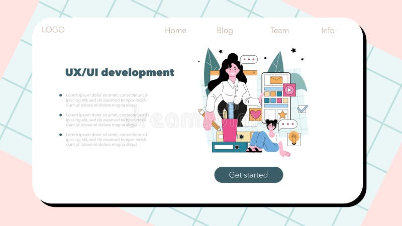 UX and UI Designer Web Banner or Landing Page. App or Website Stock ...