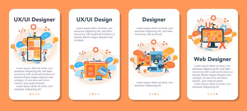 UX UI Designer Web Banner or Landing Page Set. App Interface ...