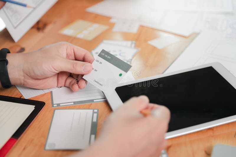 UX or UI Designers Designing on Digital Tablet and Smartphone ...