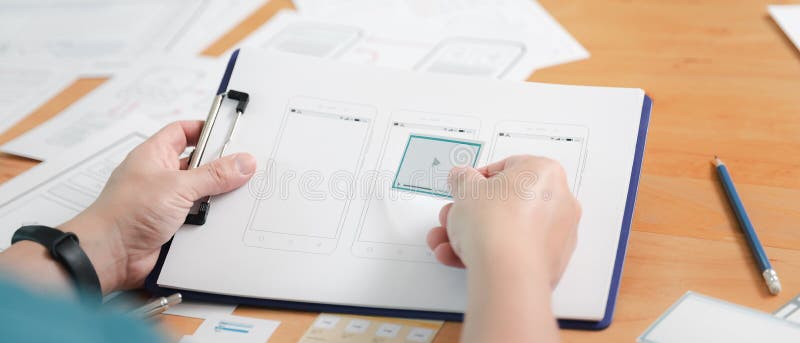 UX or UI Designers Designing on Digital Tablet and Smartphone ...