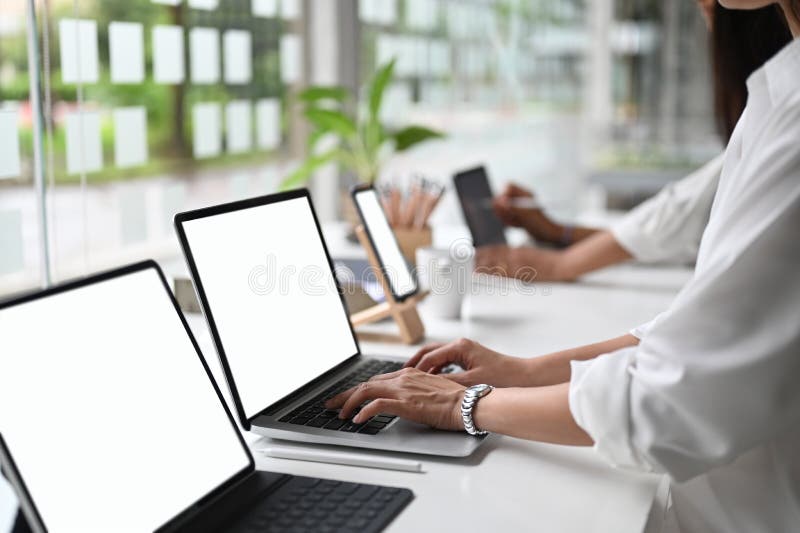 UX UI Front End Designers Drawing Responsive Web Content Empty Screen ...