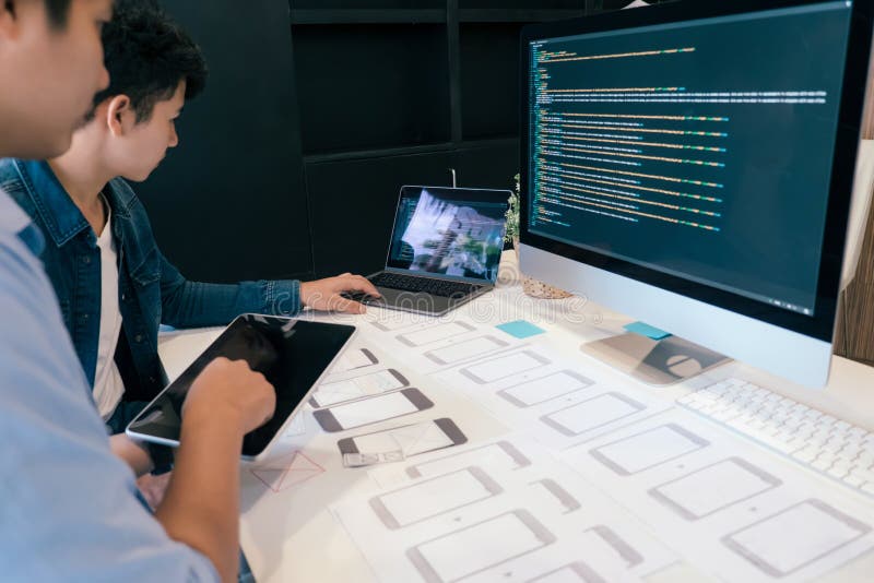 UX UI and Programming Development Technology. Stock Image - Image of computer, code: 243498011