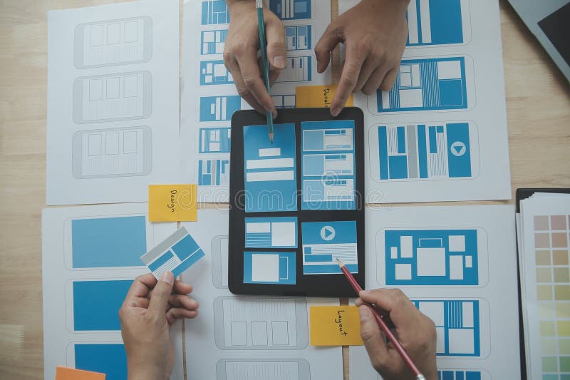 UX UI and Programming Development Technology Stock Image - Image of notebook, monitor: 279422525