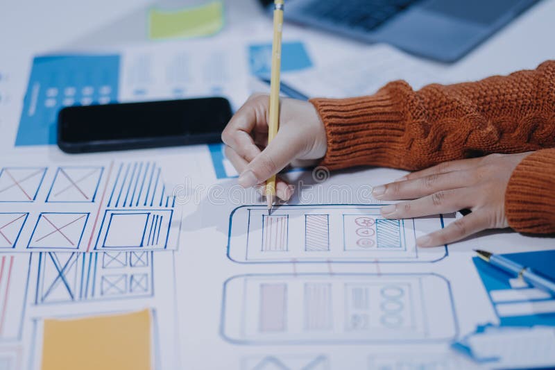 UX UI and Programming Development Technology Stock Photo - Image of document, concepts: 362700262