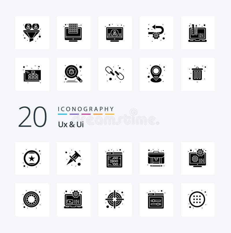 20 Ux and Ui Solid Glyph Icon Pack Like Configuration Creator Flow ...