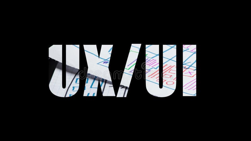 UX UI Text and Design and Inside a Paper Drawn Template of a Future UX ...