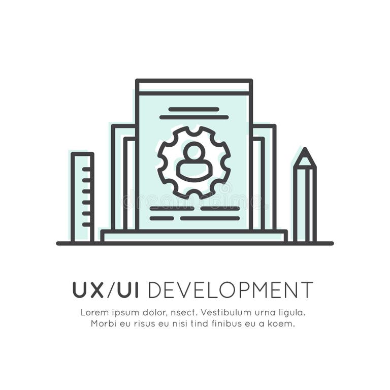 UX UI User Interface and User Experience Process Concept Stock ...