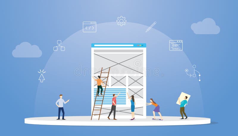 Ux User Experience Design Concept with Modern Flat Style Stock Vector ...