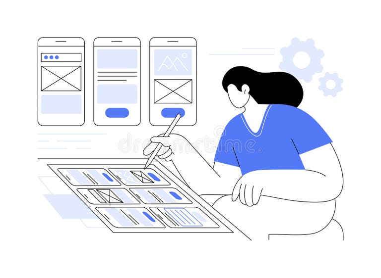 UX Wireframes Isolated Cartoon Vector Illustrations. Stock Vector ...