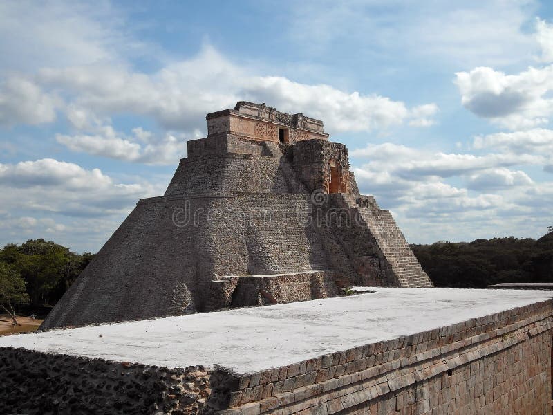 Uxmal, Pyramid of the Magician Stock Photo - Image of calendar ...