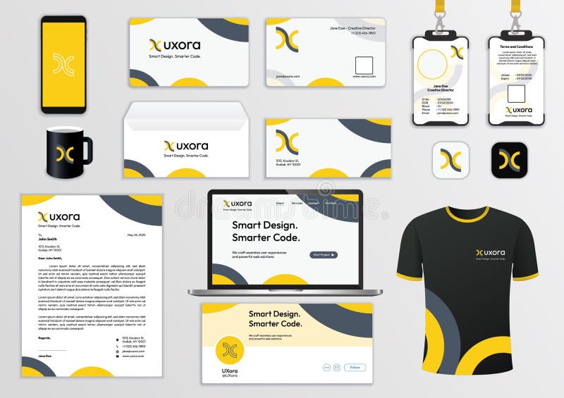 Brand Identity Design Mockup, Editable & in Vector Format Stock Vector ...