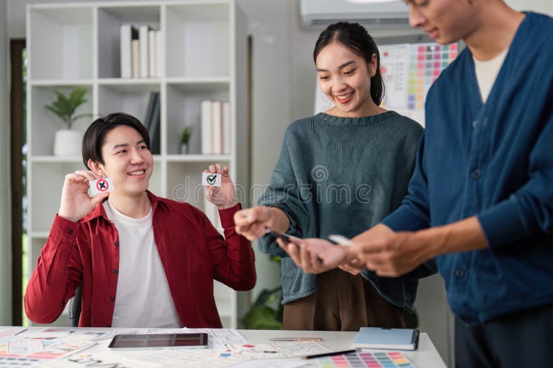 UXUI Design Collaboration. Team Members Exploring Ideas and Prototypes ...