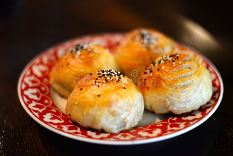 Uzbek National Dish Samsa on a Plate Stock Photo - Image of samuza ...