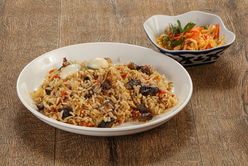 Uzbek Pilaf - Rice with Meat Stock Image - Image of cuisine, lamb ...