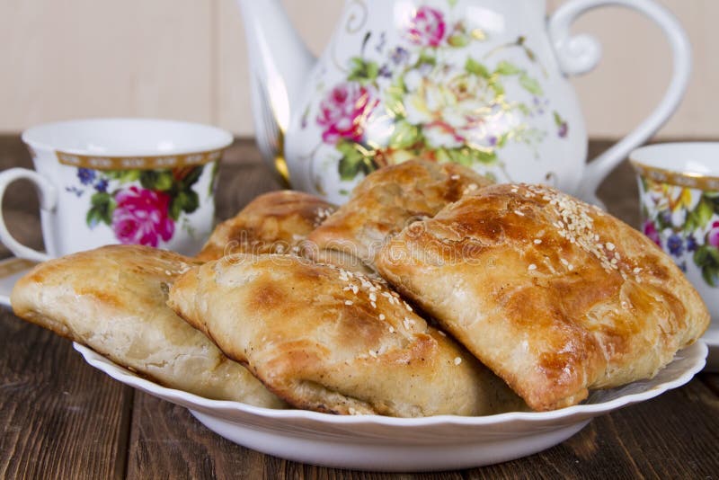 Uzbek samsa homemade stock photo. Image of homemade, baked - 90085434
