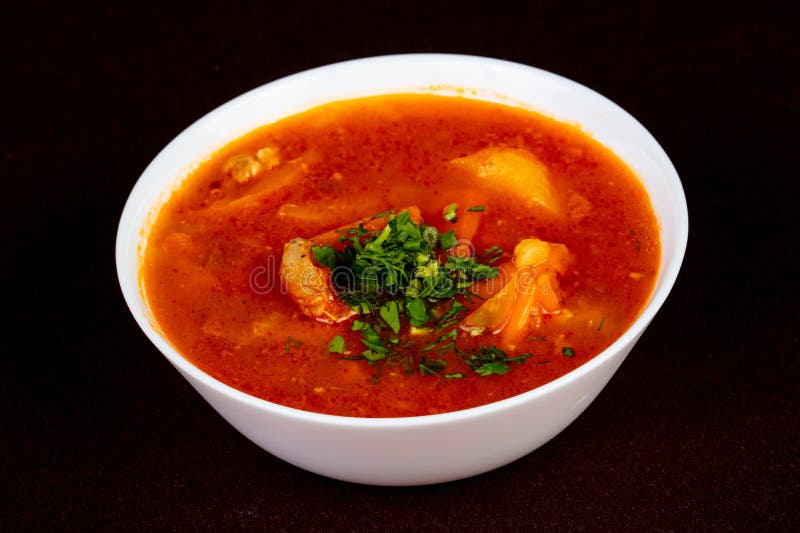 Shurpa Soup in a Large Cast-iron Cauldron Outdoor. Summer Food for Hike ...