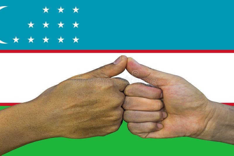 Uzbekistan Flag, Intergration of a Multicultural Group of Young People ...