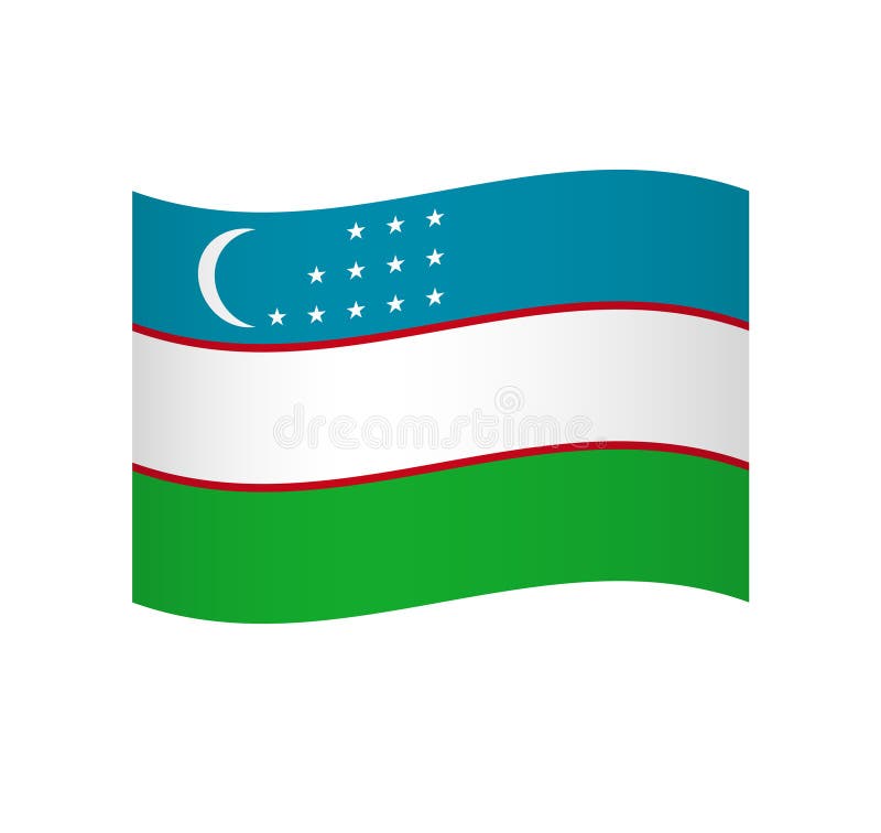 Wavy Vector Flag of Uzbekistan Stock Illustration - Illustration of ...