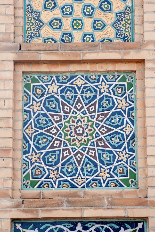 Uzbekistan Ornament, Pattern, Exterior. Samarkand. Stock Image - Image ...