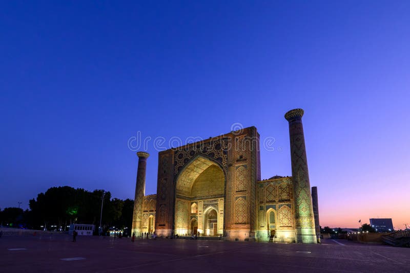Samarkand in the evening stock image. Image of history - 261010207