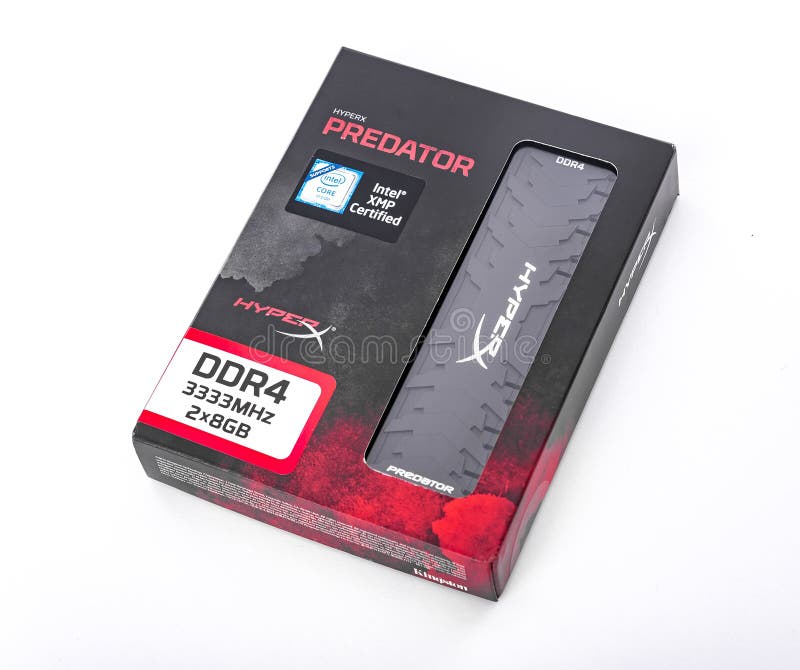 Kingston DDR4-3333 HyperX Predator Black Ram on White Background ...