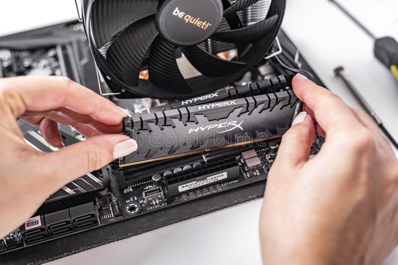 Installing Random Access Memory Into Pc Editorial Stock Image Image Of Hardware Memory