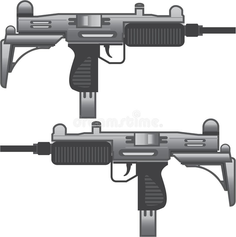 Uzi Submachine Gun Drawing