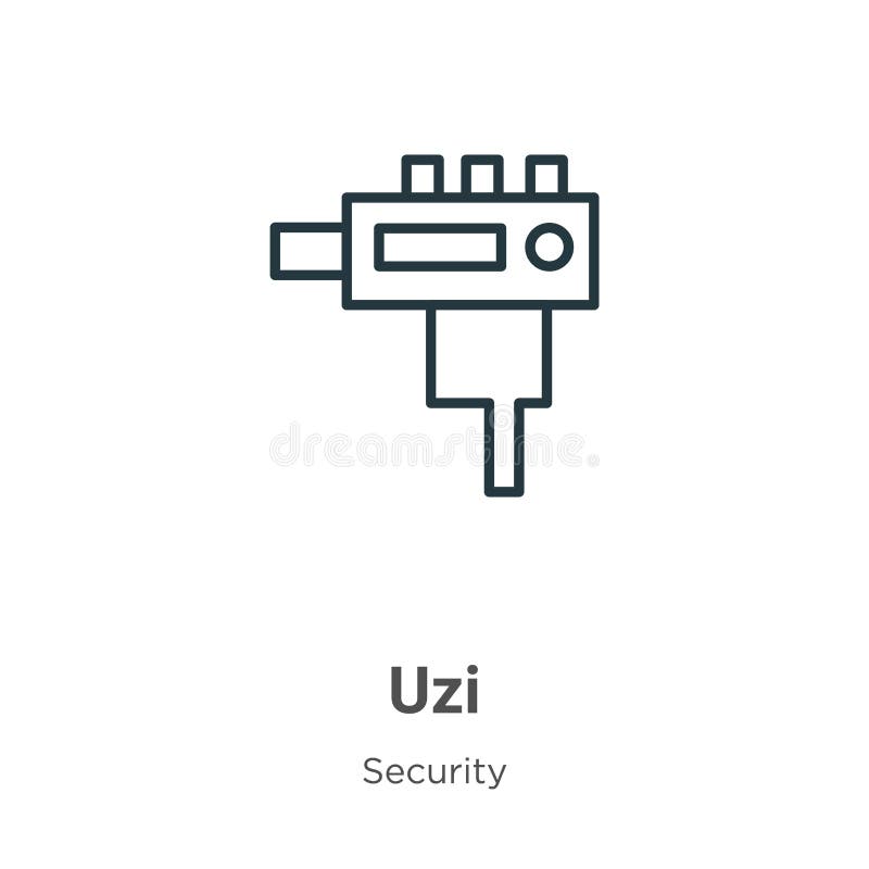 Uzi Outline Vector Icon. Thin Line Black Uzi Icon, Flat Vector Simple ...