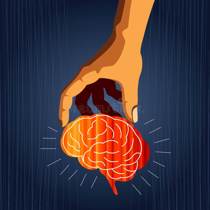 Ilustração Digital Quebrada Da Cabeça Humana Ilustração Stock ...