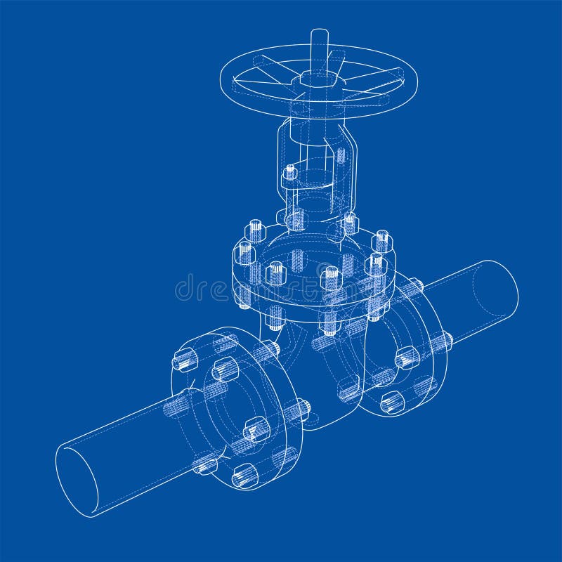 Válvula Industrial Ilustración 3D Stock de ilustración - Ilustración de ...